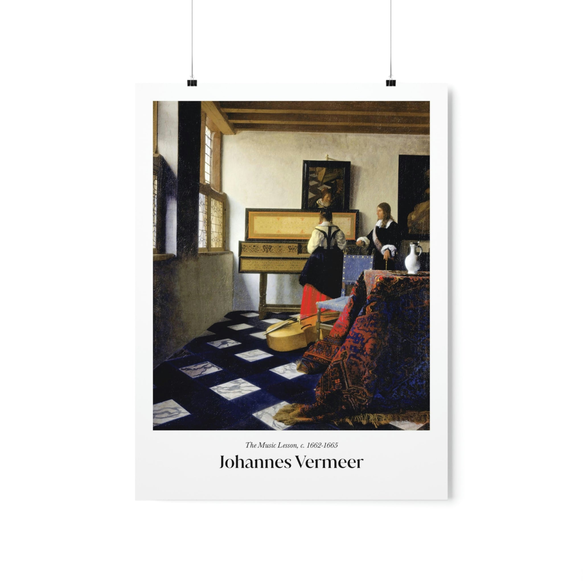 Johannes Vermeer - The Music Lesson - Poster – Murellos